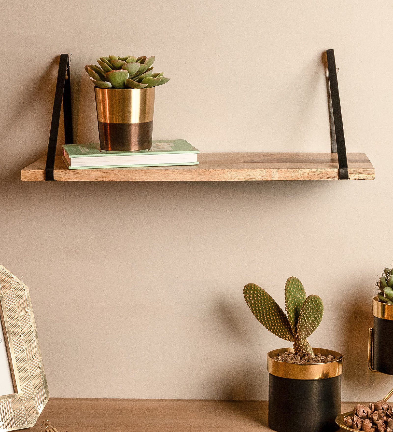 Buy Metal And Mango Wood Sela Wall Shelf at 28% OFF by Logam | Pepperfry