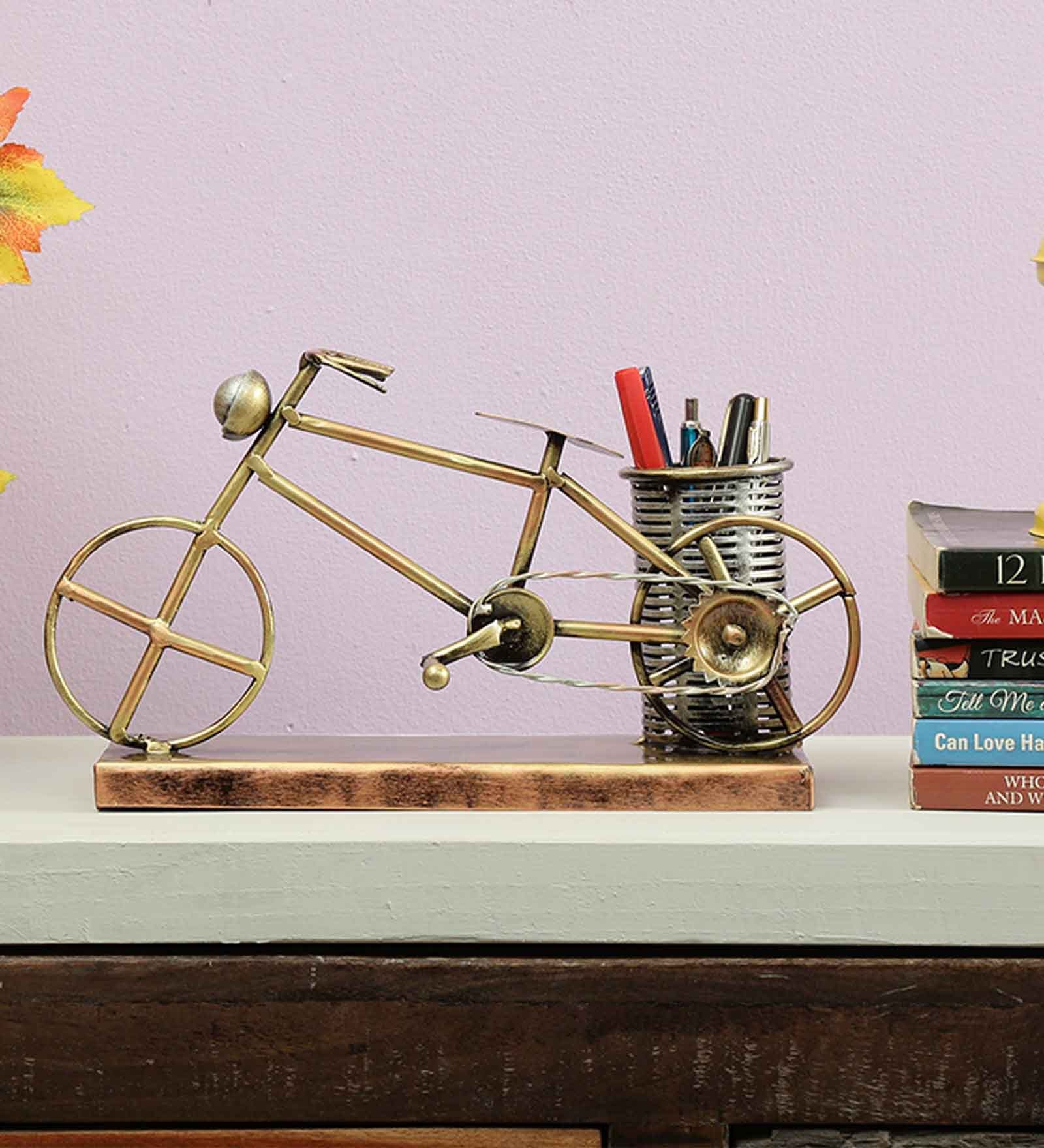 Buy Metal Cycle Miniature Pen Stand By Padmavati Art Creations at 29% ...