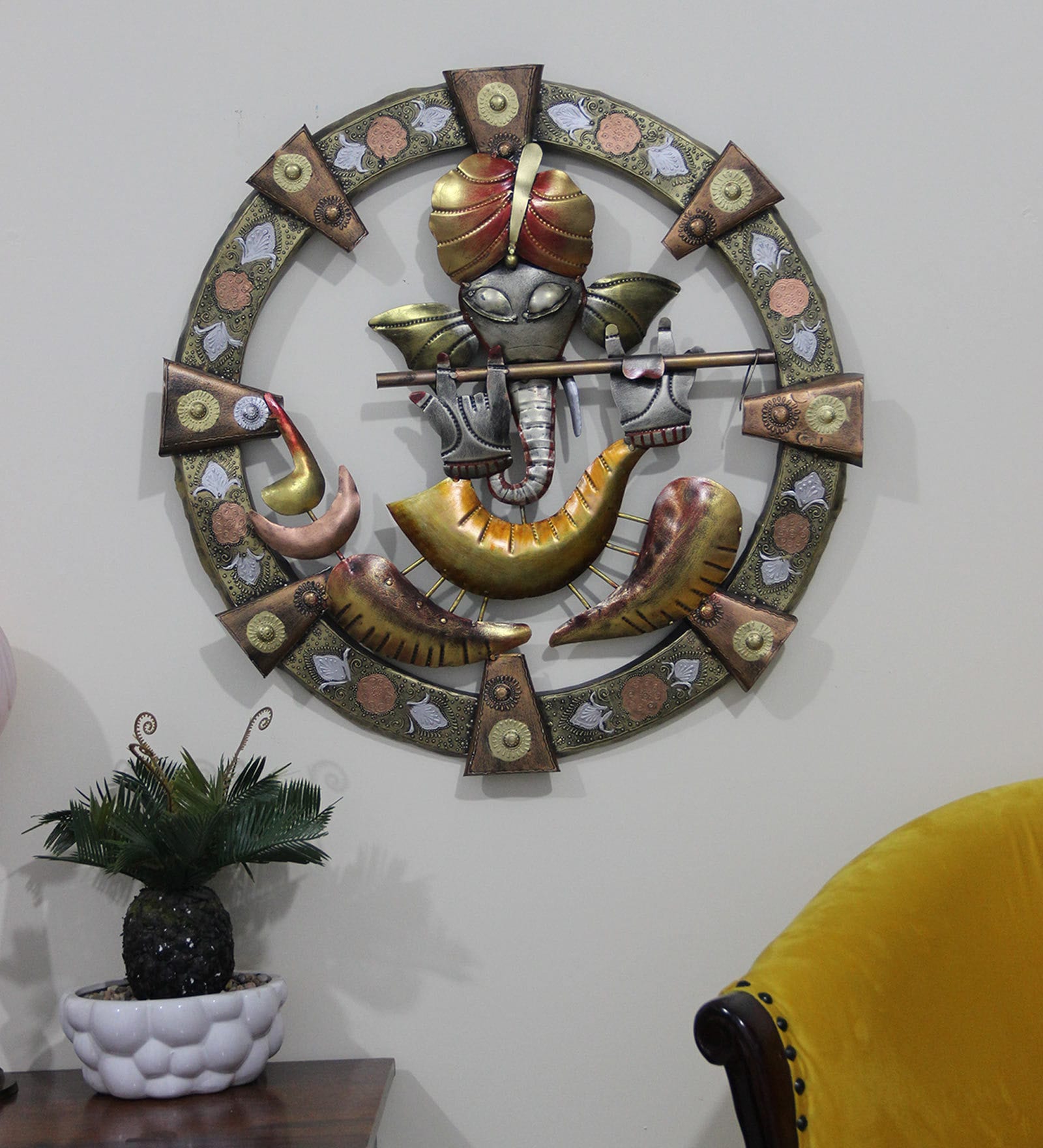 Buy Iron Lord Ganesha Wall Art In Copper By Malik Design at 29% OFF by ...