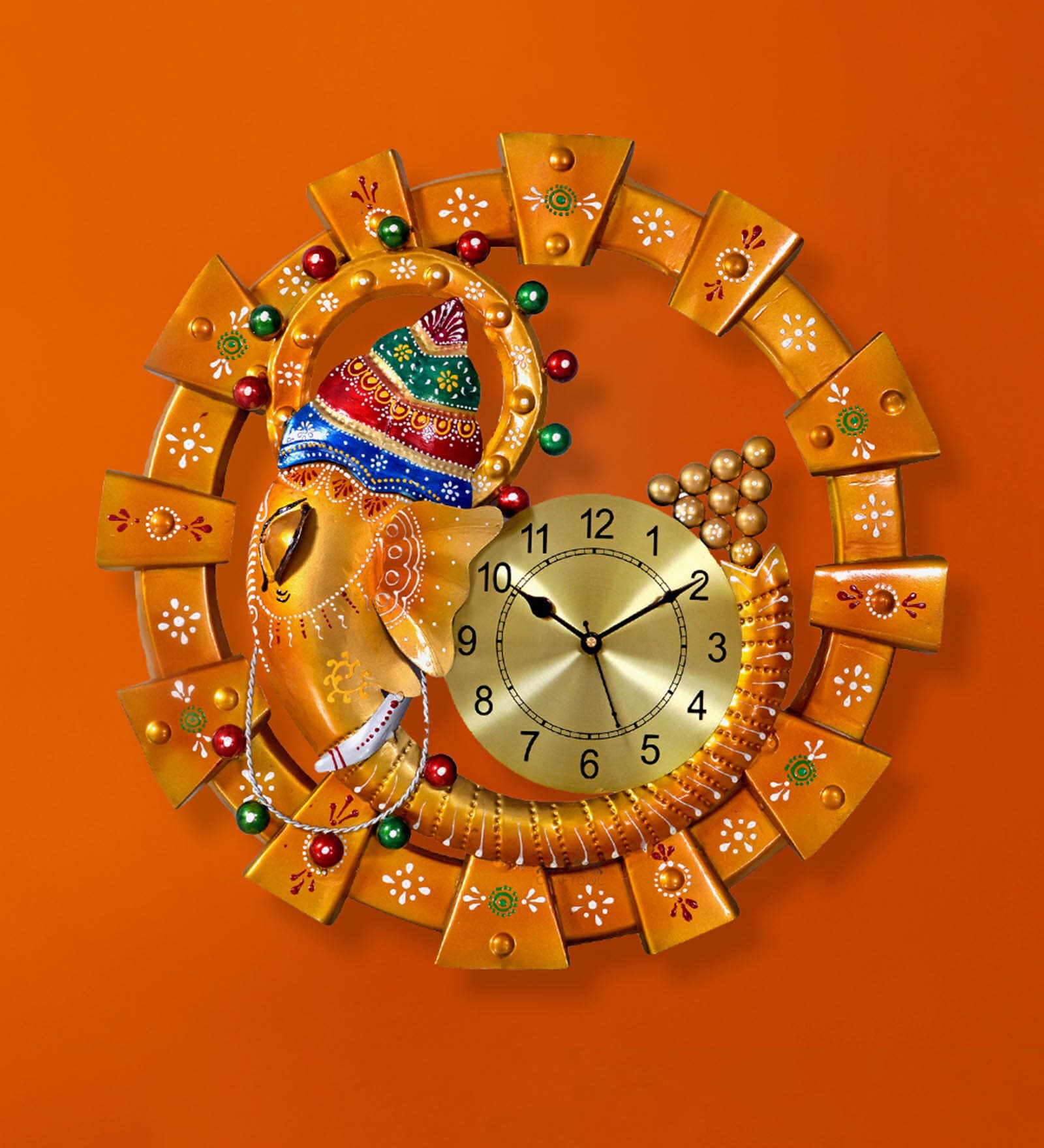 Buy Metal Lord Ganesha Ji with Traditional Wall Clock at 64% OFF by ...