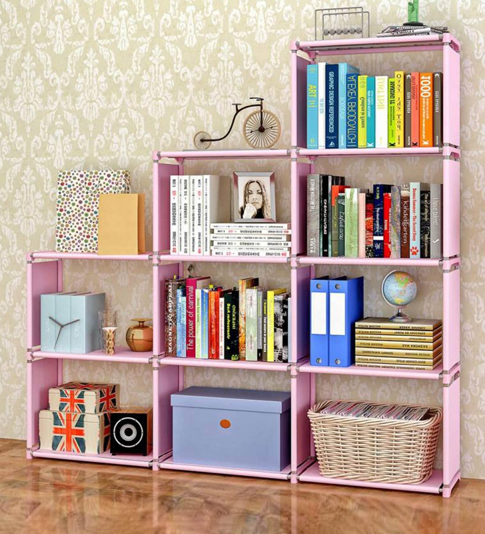 Buy Metal Open Book Shelf in Pink Colour by Homeland Online - Kids ...