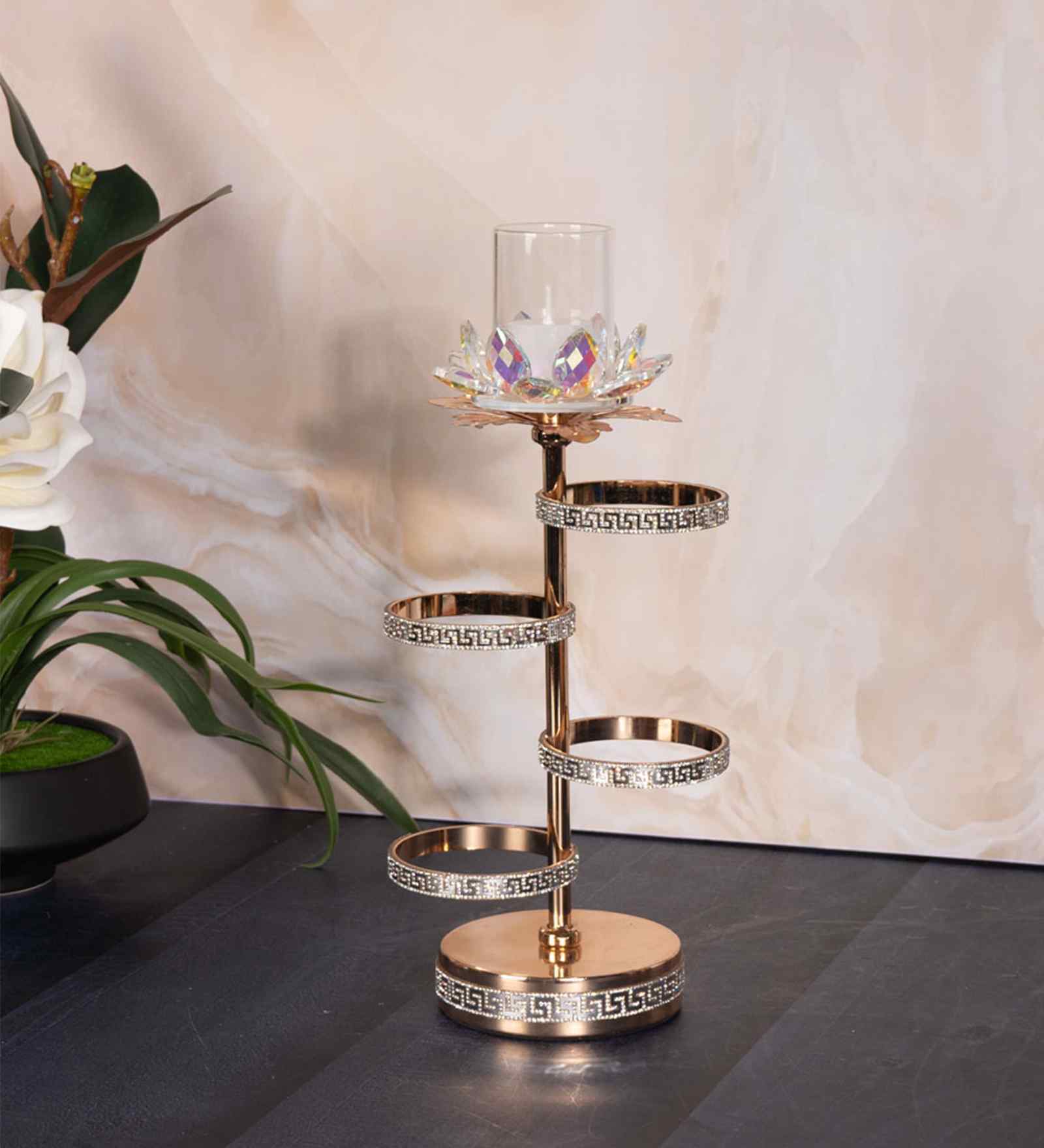 Buy Metal Sublime Flower Shine French Gold Candle Stand at 15% OFF by ...