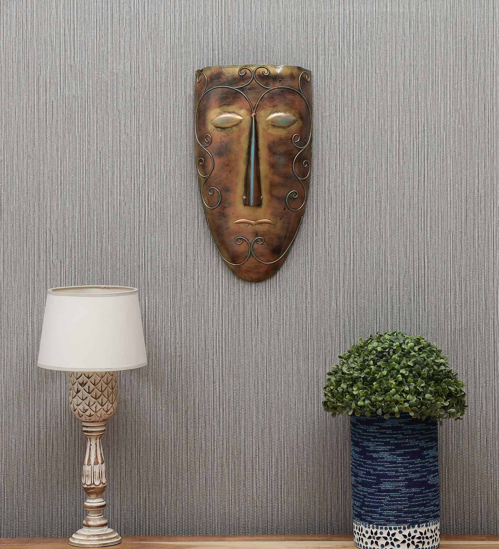 Buy Metal Wall Mask In Copper at 43% OFF by Desert Oak | Pepperfry