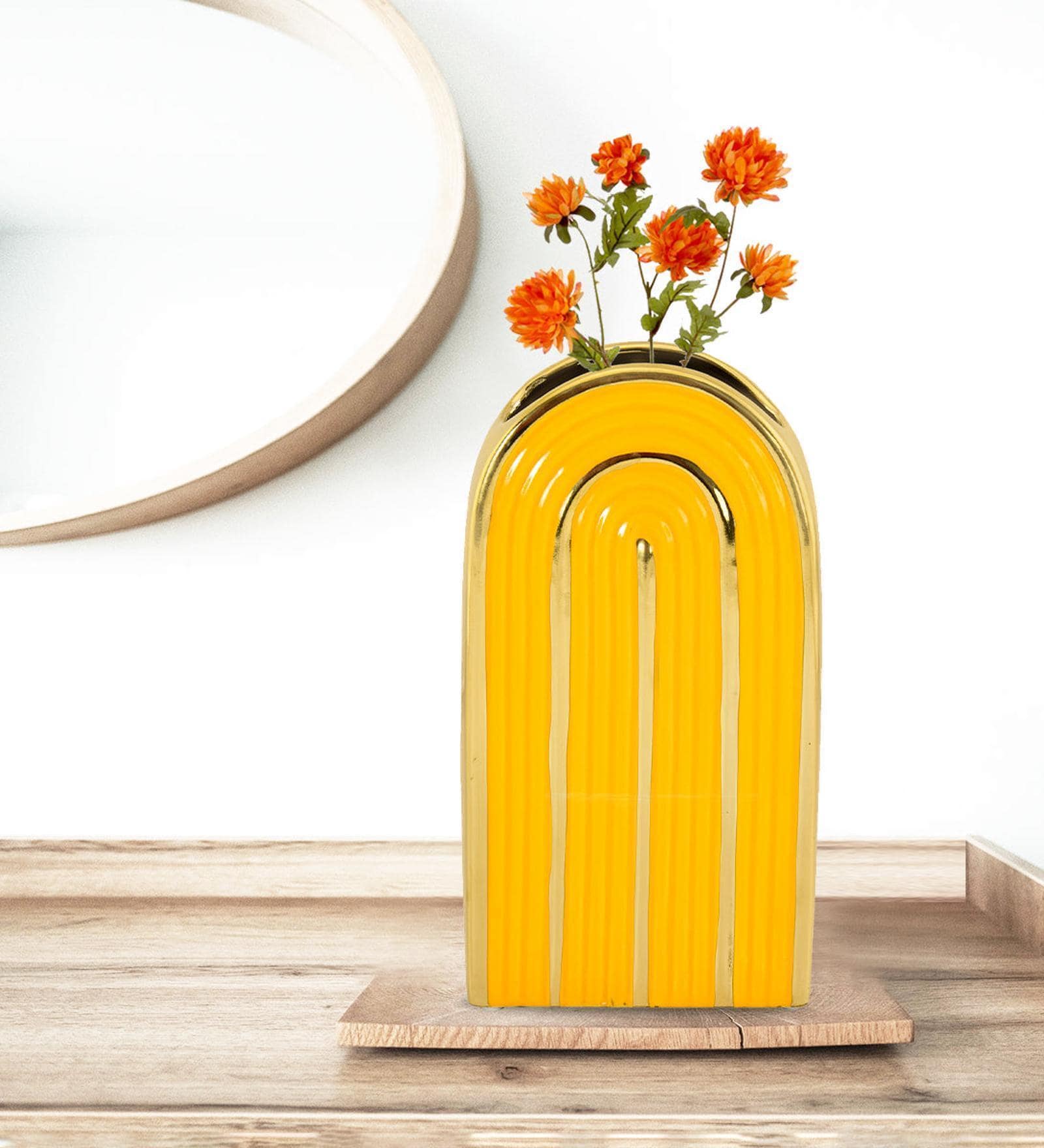Buy Metro Retro Mustard Ceramic Table Vase by @home at 45% OFF by @home ...
