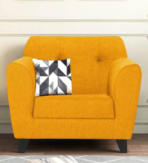 Buy Melaan Fabric 2 Seater Sofa in Bold Yellow Colour Online - Modern 2 ...