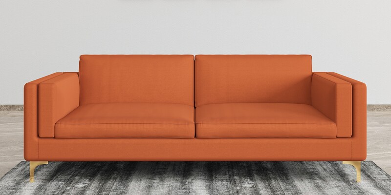 Buy Dona Velvet 3 Seater Sofa In Rust Colour By Casacraft Online ...