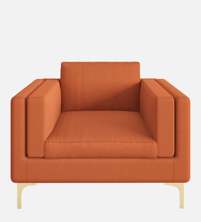 Buy Dona Velvet 1 Seater Sofa In Rust Colour By Casacraft Online ...