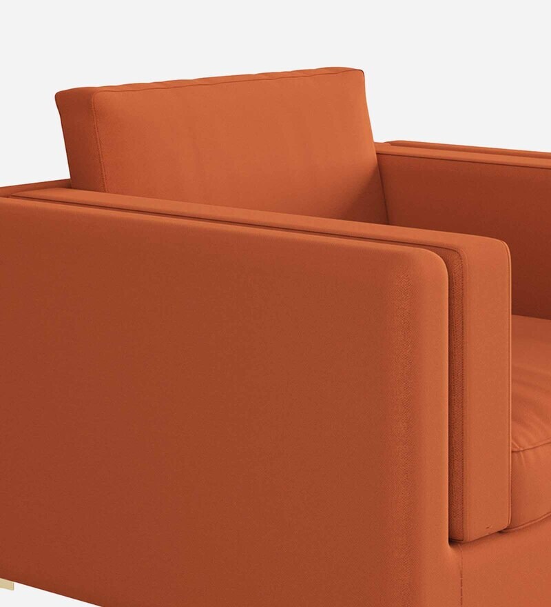 Buy Dona Velvet 1 Seater Sofa In Rust Colour By Casacraft Online ...