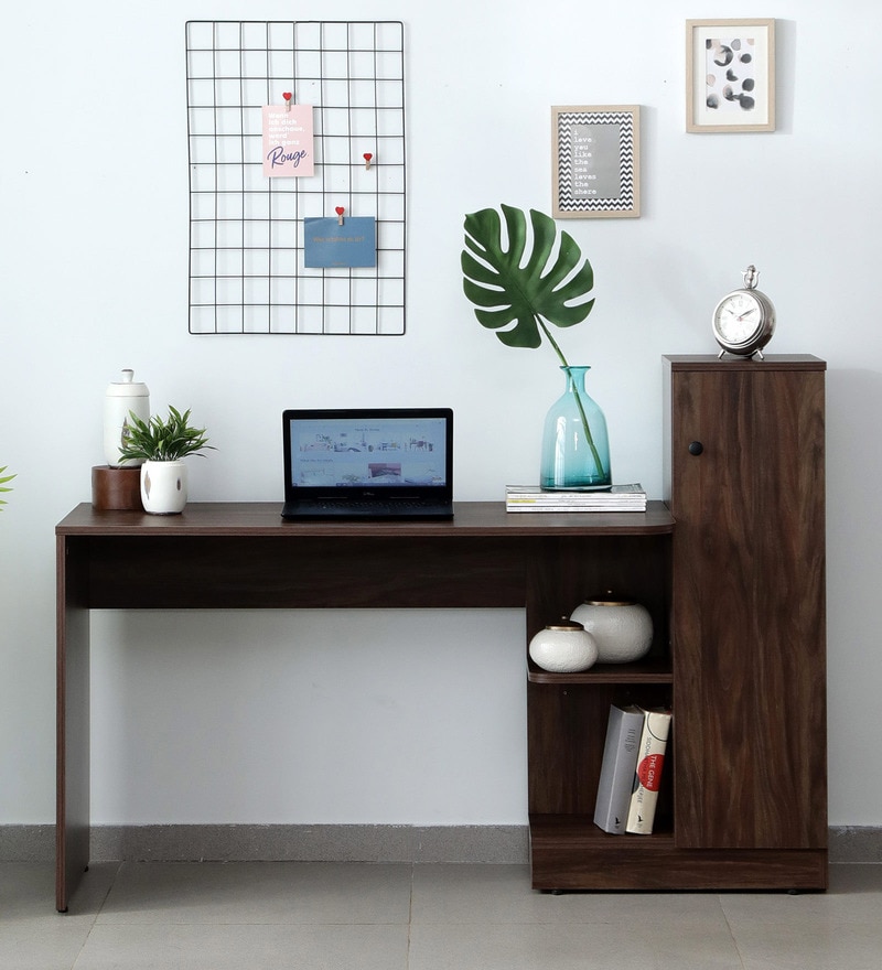 Buy Melania Writing Table In Natural Walnut Colour By Casacraft Online ...