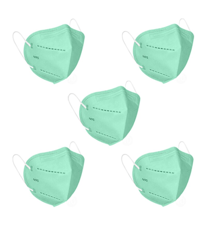 Buy Melt blown Fabric N95 Mask in Blue Color (Pack of 5) by Status ...