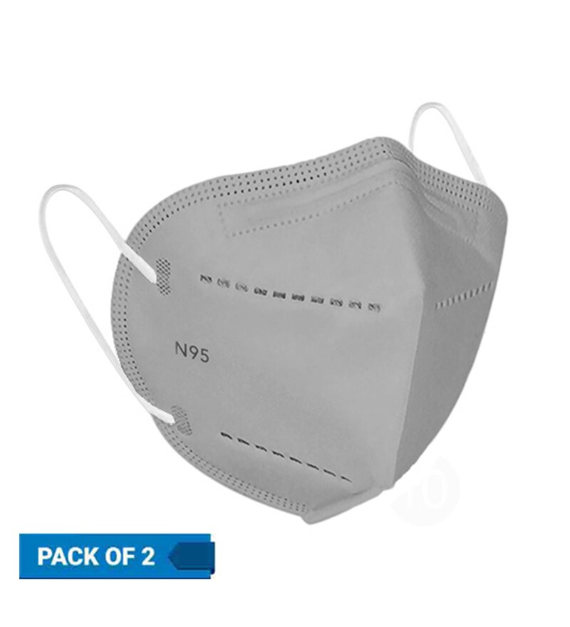 Buy Melt blown Fabric N95 Mask in Grey Color (Pack of 2) by Status ...