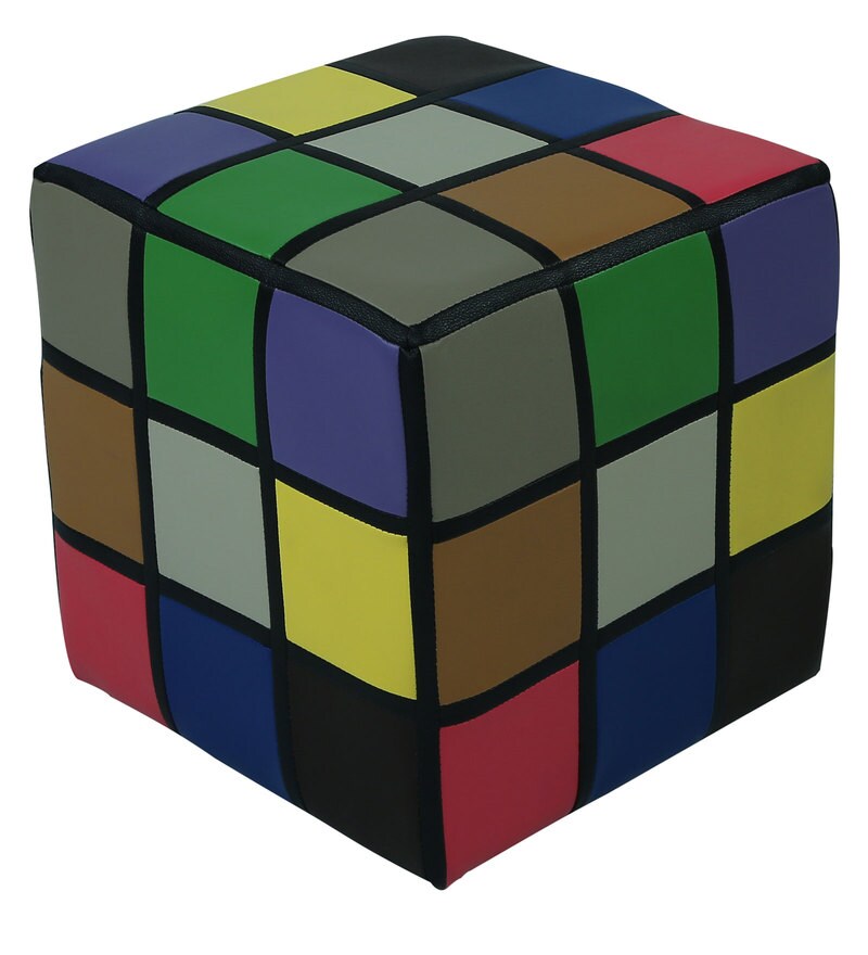 Buy Merishi Square Pouffe in Multicolour by Vittoria Online - Solid ...