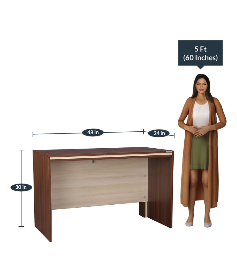 Buy Merit 3 Feet Office Table in Walnut Regato Finish by Hometown ...