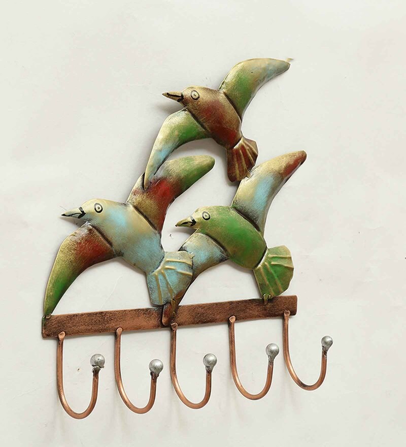 Buy Metal Bird Key Holder In Antigue Finish By Padmavati Art Creations ...