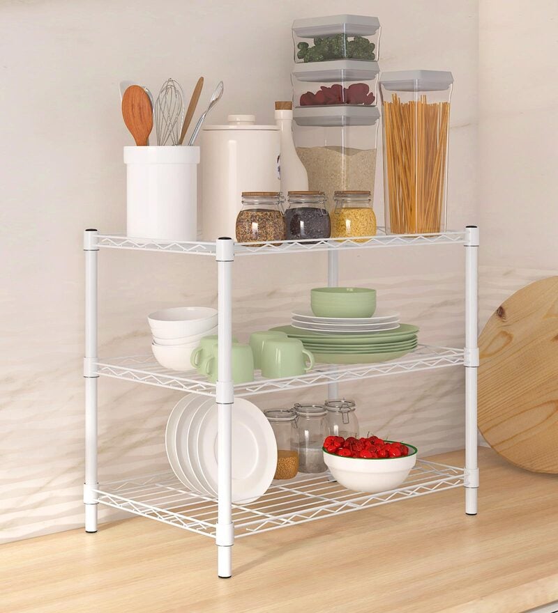 Buy Denham Metal Kitchen Cabinet in Grey Finish by TUNEHOME Online ...