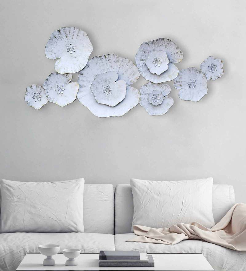 Buy Iron Abstract Wall Art In White By Craftter Online - Abstract Metal ...
