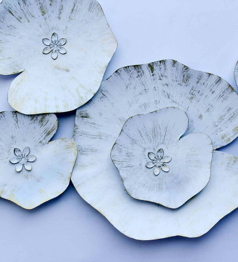 Buy Iron Abstract Wall Art In White By Craftter Online - Abstract Metal ...