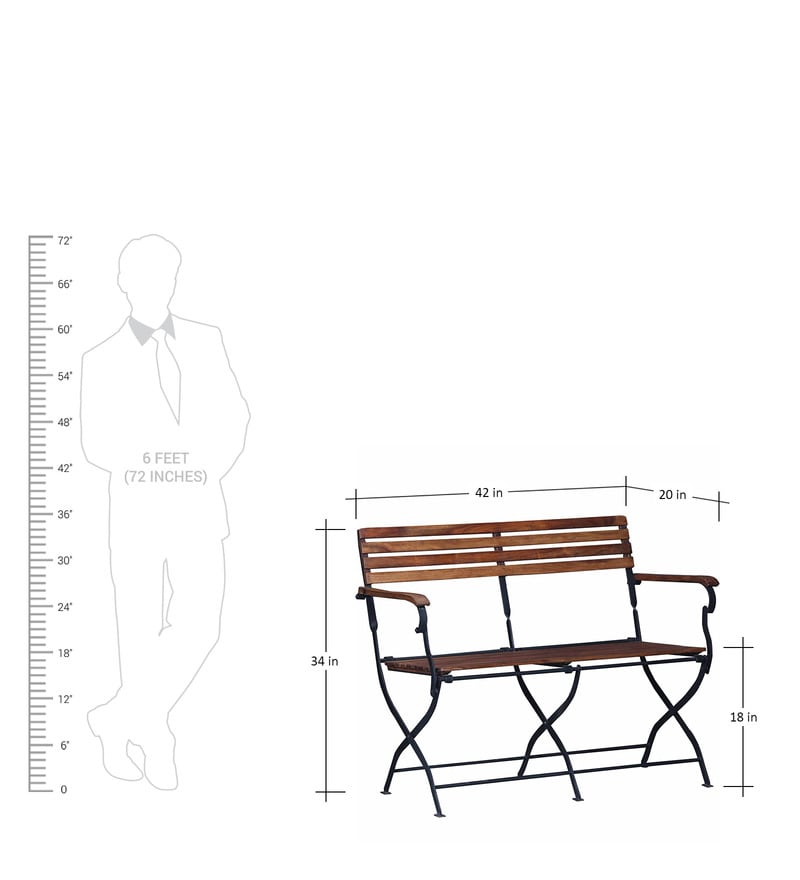 Buy Mexico Folding Settee in Provincial Teak Finish By Bohemiana Online ...