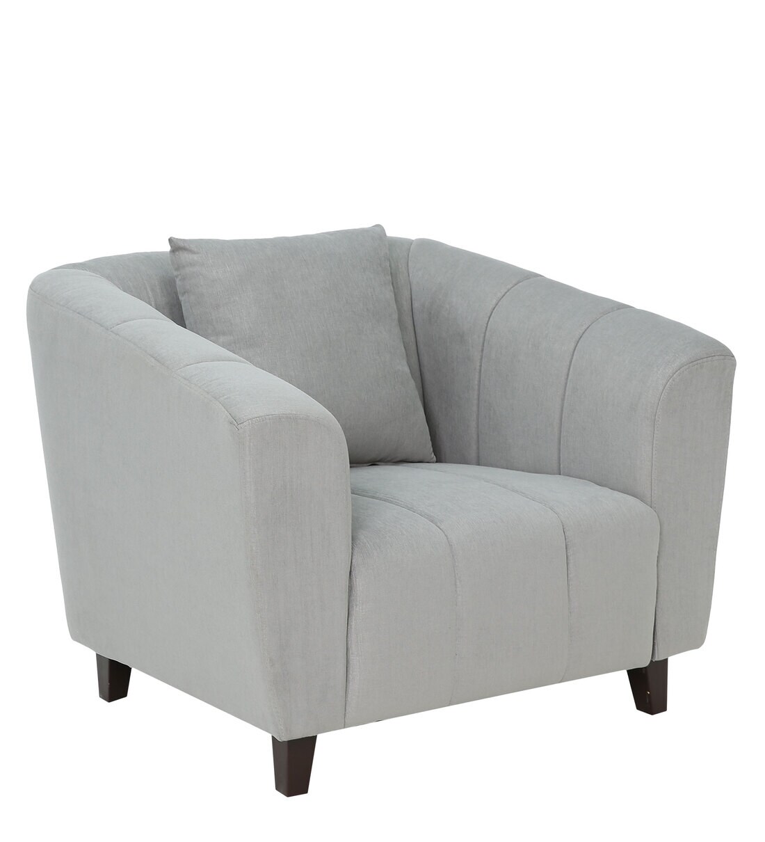 Buy Mia Fabric 1 Seater Sofa In Ash Grey Colour By Casacraft Online ...