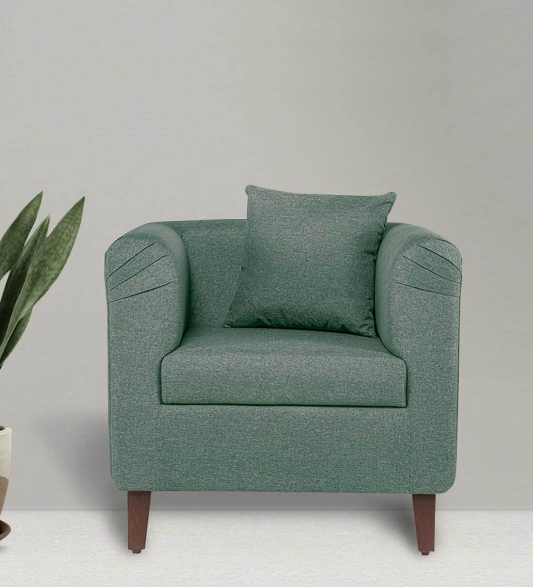 Buy Miami Fabric 1 Seater Sofa in Omega Green Colour by Wakefit Online ...