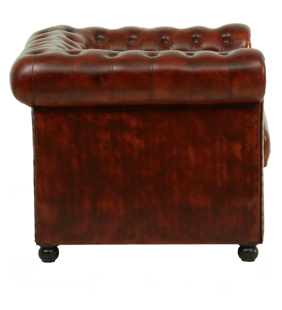Buy Miceli 1 Seater Leather Sofa In Brown Finish By Amberville Online ...