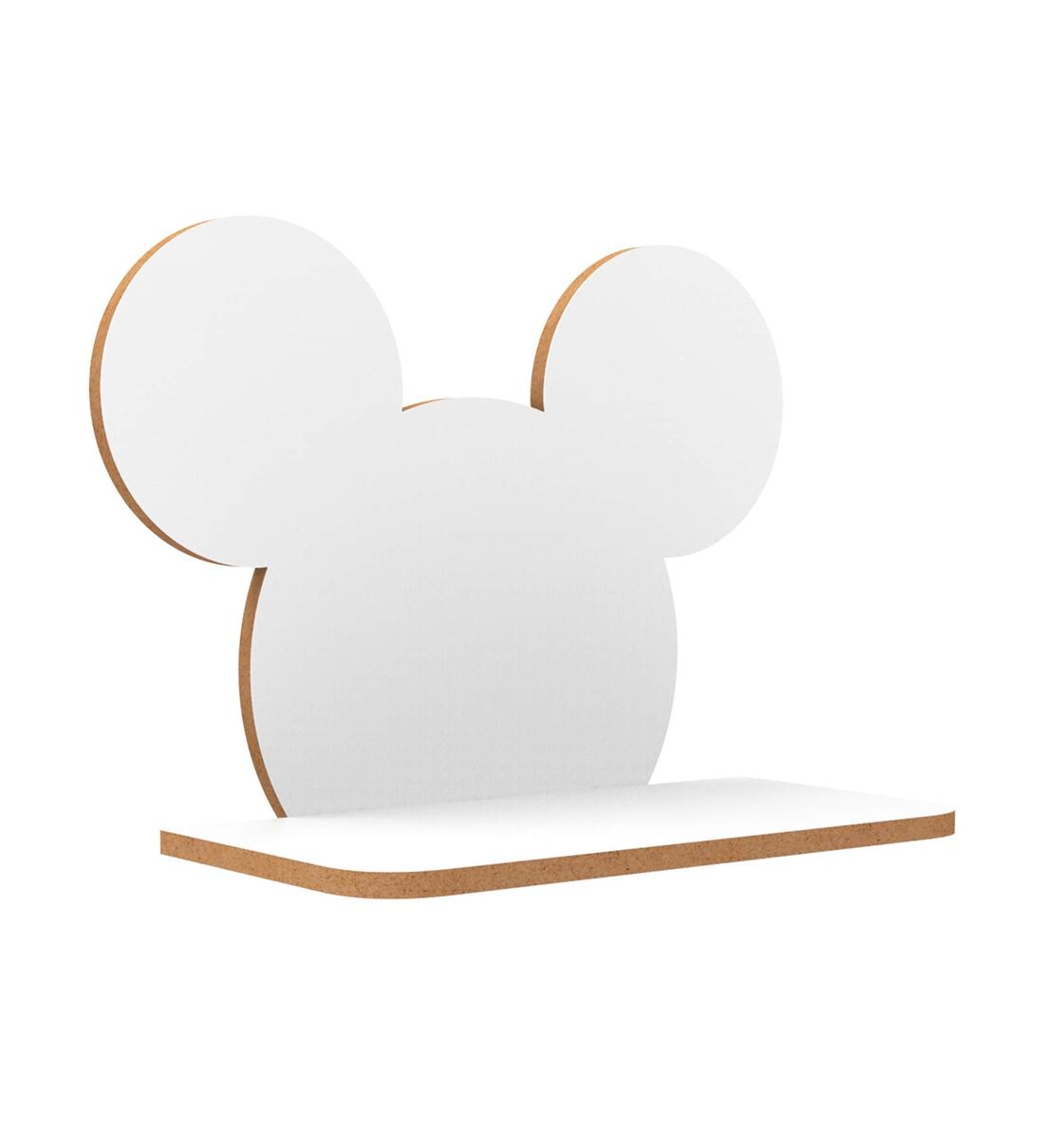 Buy Mickey Mouse MDF Wall Shelf In White By Home Sparkle Online - Fixed ...