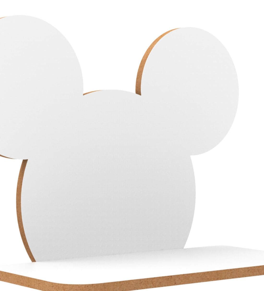 Buy Mickey Mouse MDF Wall Shelf In White By Home Sparkle Online - Fixed ...