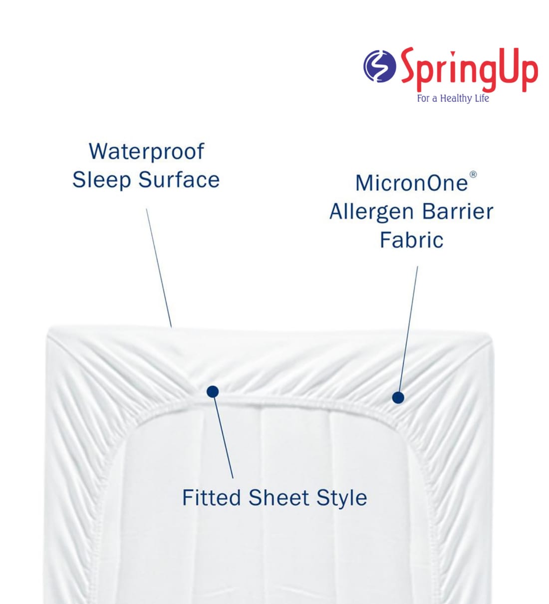 Buy MicroFiber Waterproof Queen Size (78x60) Terry Cotton Mattress Protector by SpringUp Online ...