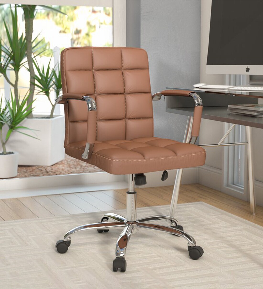 Buy Hawk Mid Back Executive Chair in Tan Colour By Sms Furniture Online ...