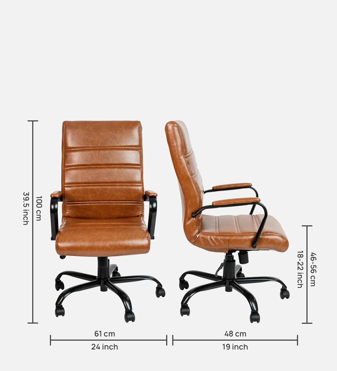 Buy Apache Mid Back Executive Chair in Tan Colour By Sms Furniture ...