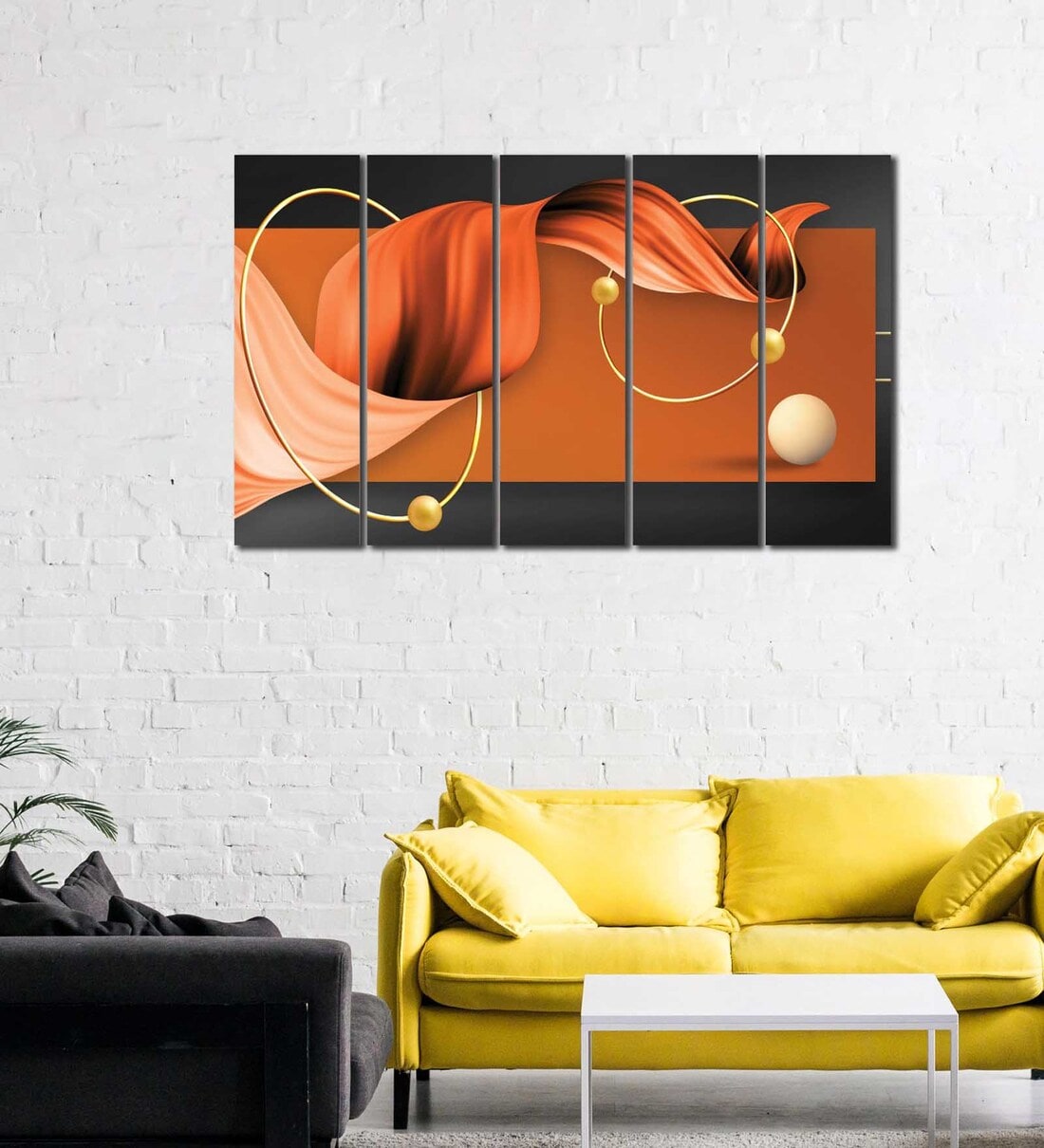 Buy Mid Century Modern MDF Art Panel Set of 5 at 12% OFF by Wens ...