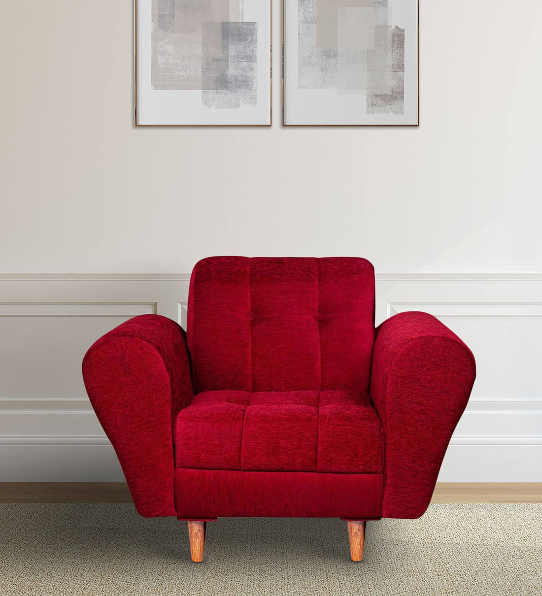 Buy Milan Fabric 1 Seater Sofa in Maroon Colour at 33% OFF by Seventh ...