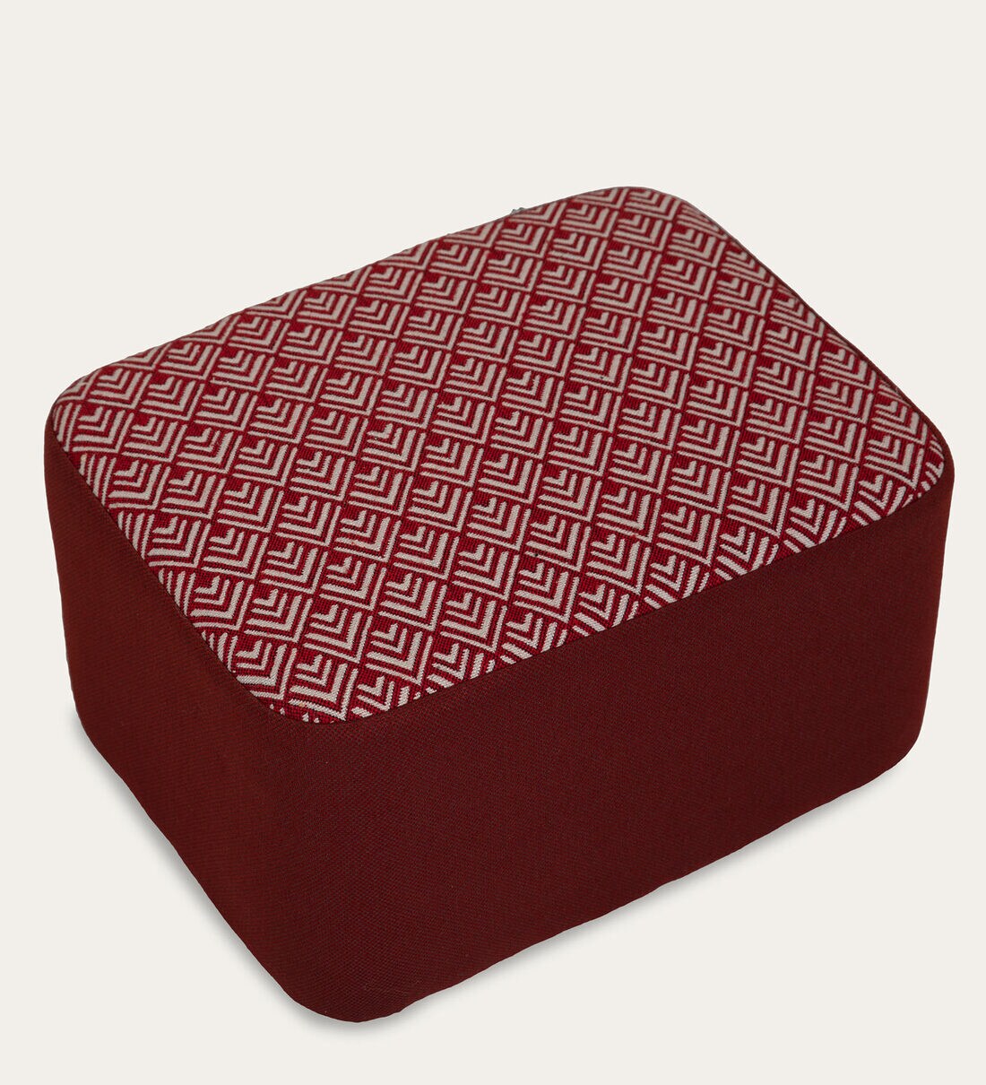 Buy Milano Fabric Slipper Chair in Dark Red Colour with Foot Stool by ...