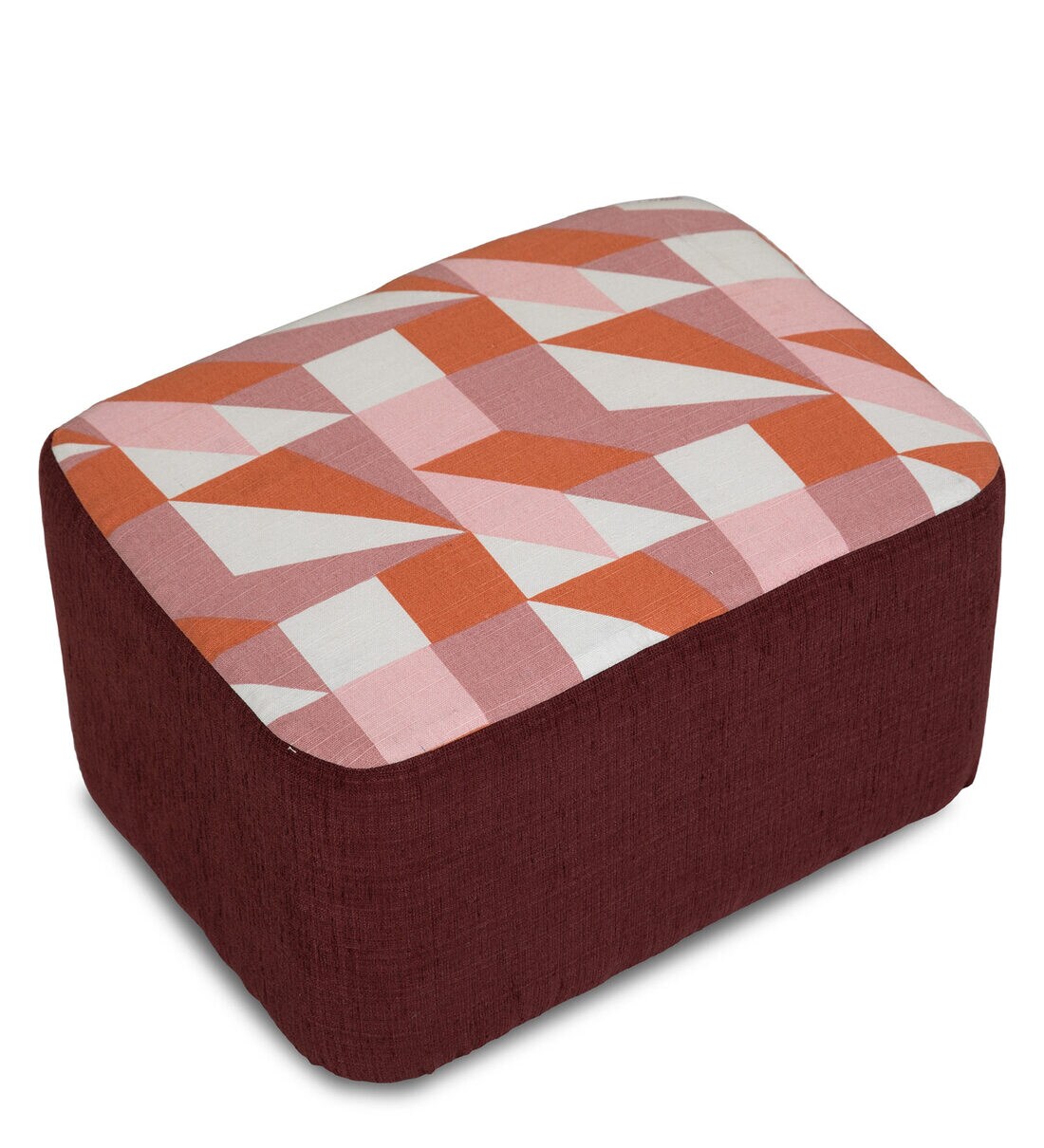 Buy Milano Slipper Chair With Foot Stool In Maroon Colour By Muebles ...