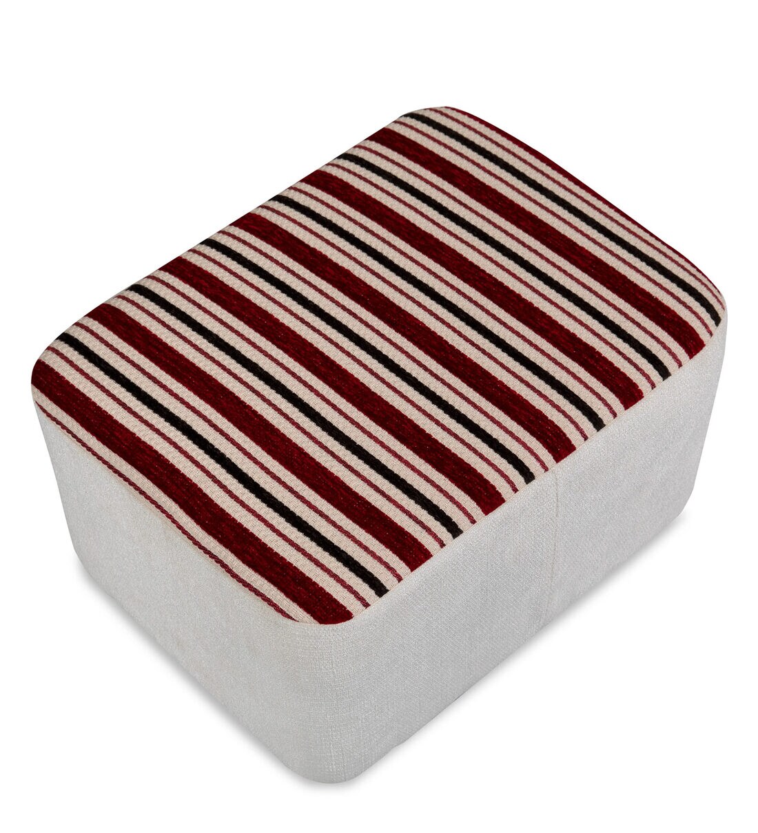 Buy Milano Fabric Slipper Chair in Red & White Colour with Foot Stool ...