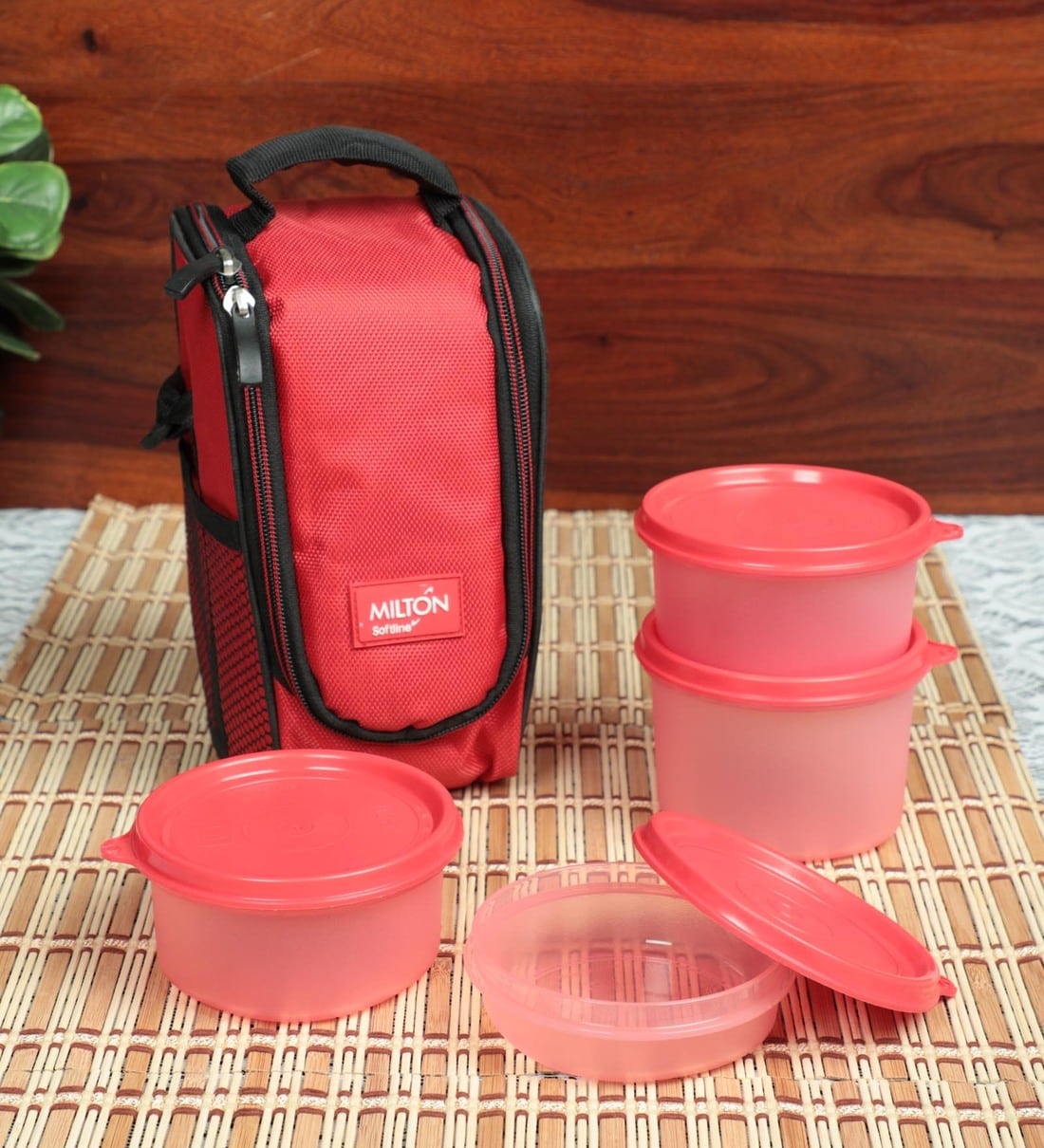 Buy Milton Full Meal 4 Containers Lunch Box, Red, 200 ML, 350 ML & 500 ...