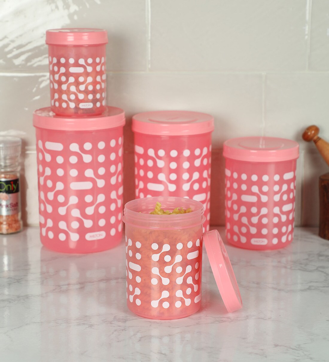 Buy Milton Plastic Storex 5-In-1 Container Set, Pink Online ...
