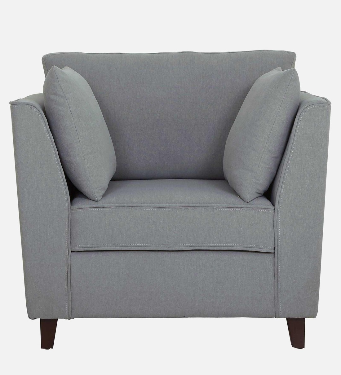Buy Miranda Fabric 1 Seater Sofa In Ash Grey Colour By Woodsworth ...