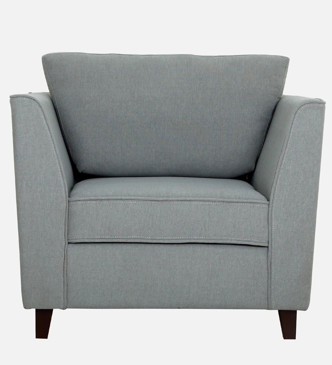 Buy Miranda Fabric 1 Seater Sofa In Ash Grey Colour By Woodsworth ...