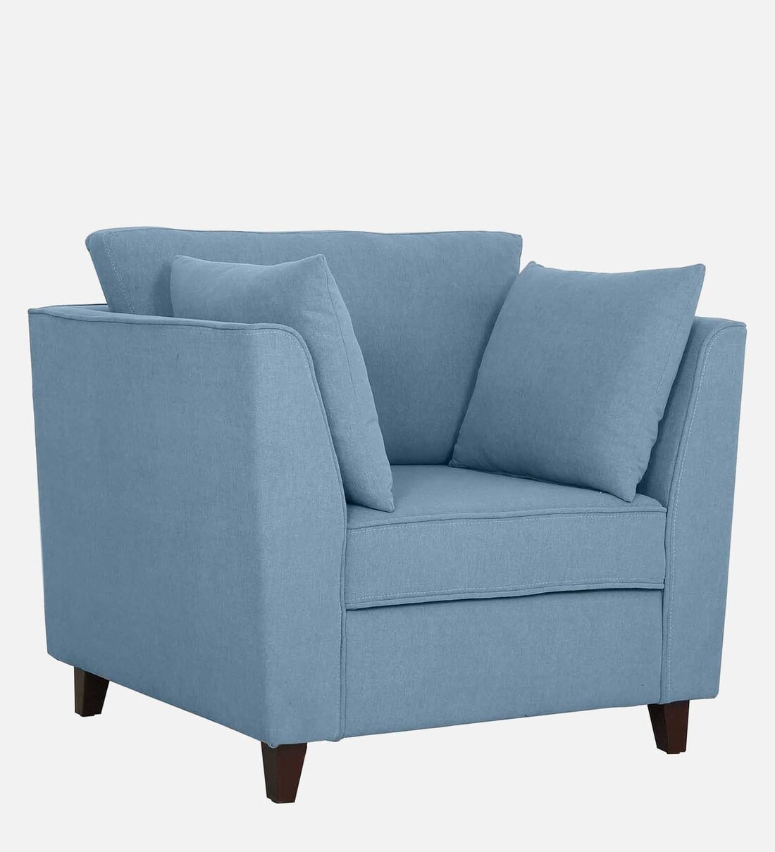 Buy Miranda Fabric 1 Seater Sofa In Ice Blue Colour By Woodsworth ...