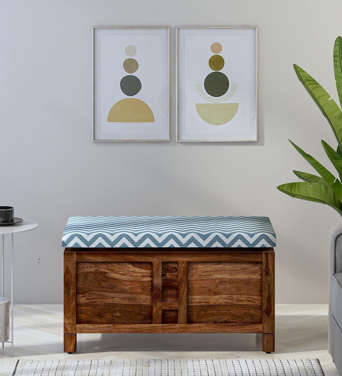 Buy Mitsy Sheesham Wood Trunk In Scratch Resistant Rustic Teak Finish ...