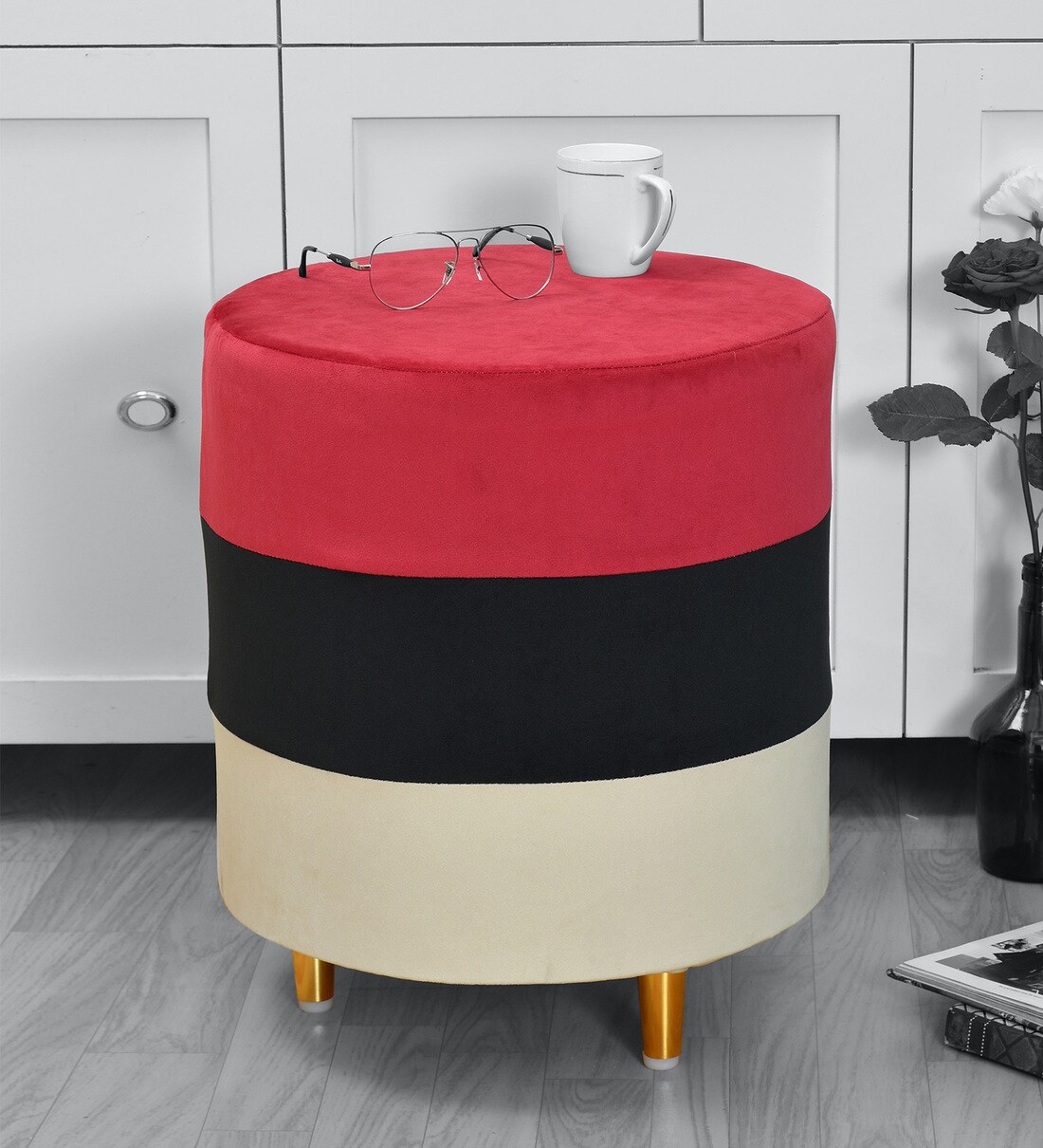 Buy Mix Fabric Seating Stool in Multi Colour at 30% OFF by Riance ...