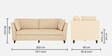 Buy Miranda Fabric 3 Seater Sofa In Beige Colour at 11% OFF by ...
