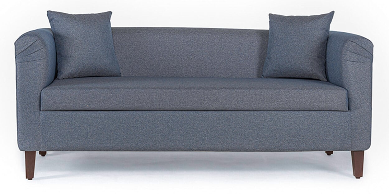 Buy Miami Fabric 3 Seater Sofa in Omega Blue Colour by Wakefit Online ...