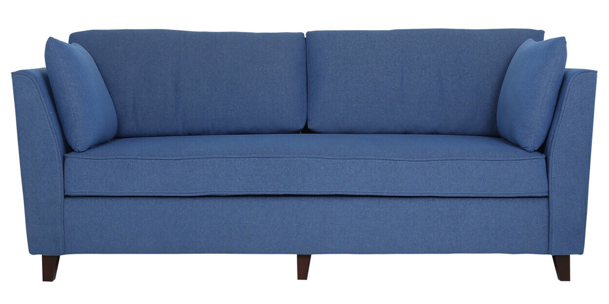 Buy Miranda Fabric 3 Seater Sofa In Denim Blue Colour By Woodsworth ...