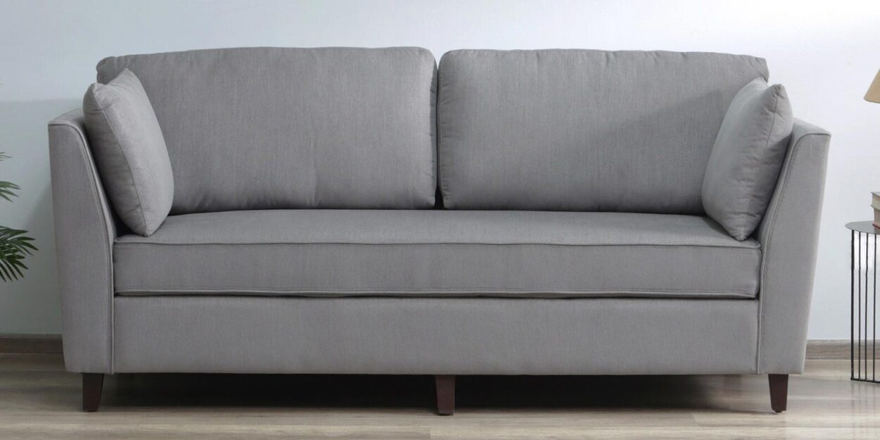 Buy Miranda Fabric 3 Seater Sofa In Ash Grey Colour by Woodsworth from ...