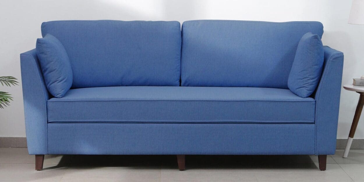 Buy Miranda Fabric 3 Seater Sofa In Denim Blue Colour at 3% OFF by ...