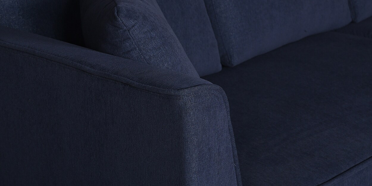Buy Miranda Fabric LHS 2 Seater Sectional Sofa In Navy Blue Colour By ...