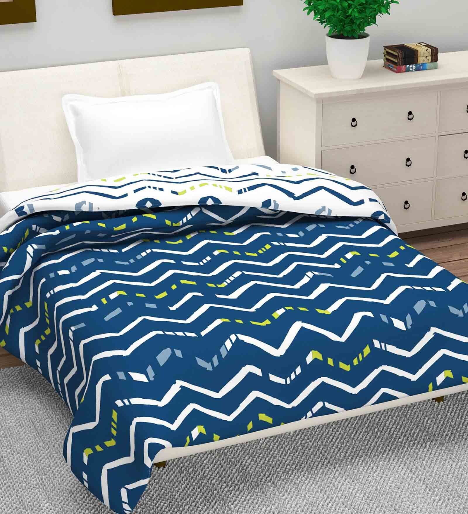 Buy Blue Geometric Polyester 120 GSM Single Bed Dohar at 75% OFF by ...