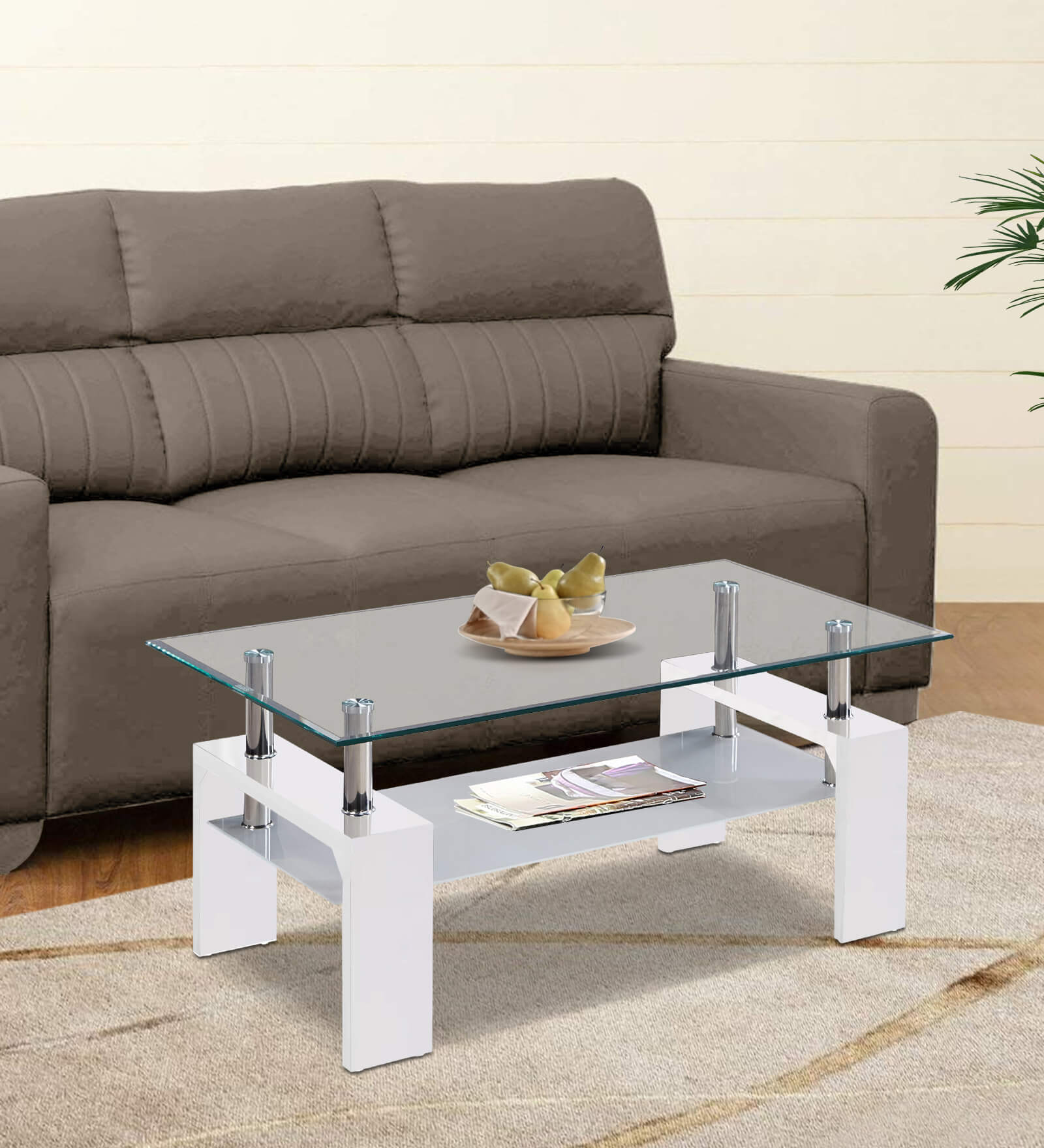 Buy Milan Coffee Table In White Colour at 10% OFF by SAYO | Pepperfry